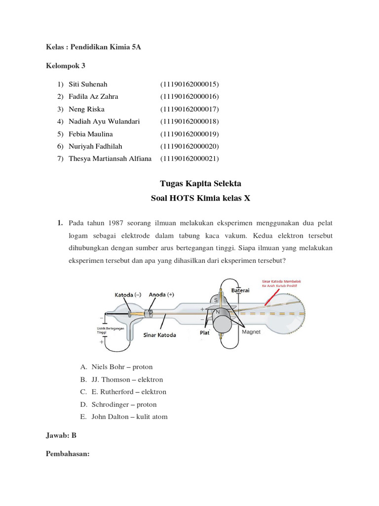 Soal HOTS Kimia Kelas 10 | PDF