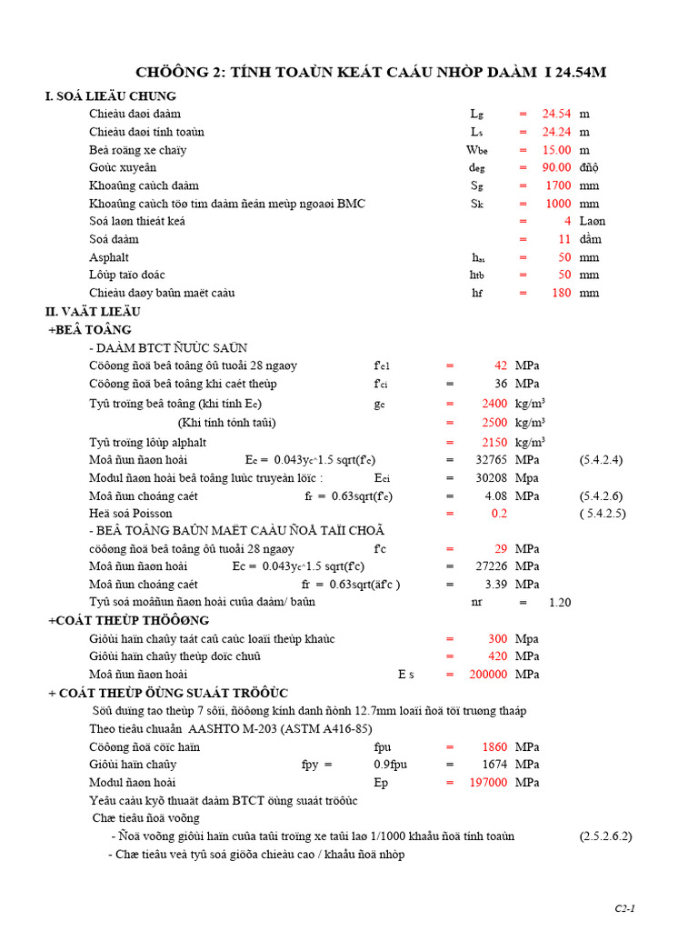Tinh Toan Dam I24.54 | PDF