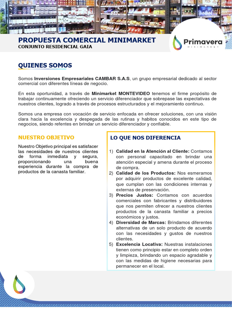 Propuesta Comercial Inversiones Cambar - Gaia | PDF | Calidad (comercial)