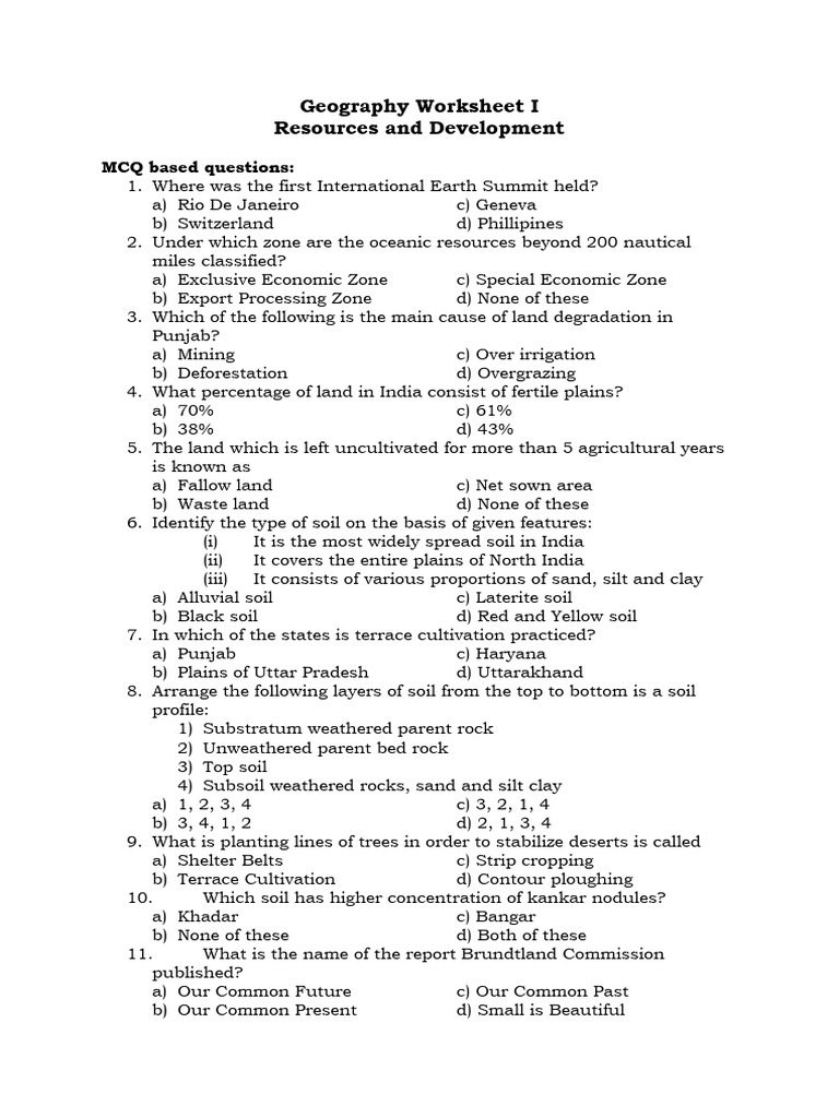 Resources and Development | PDF | Soil | Agriculture