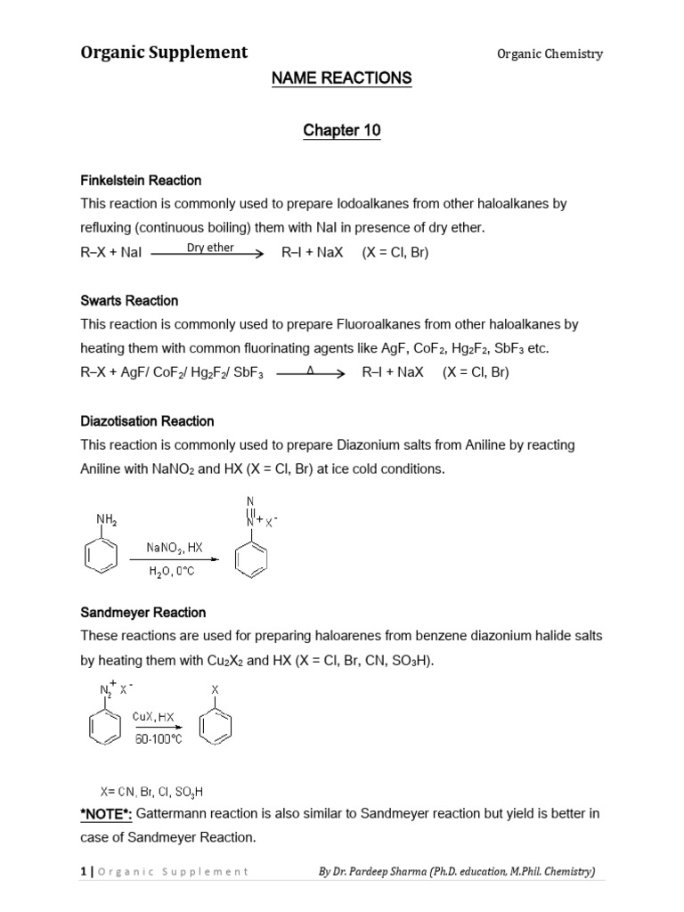 Common Name Reactions XII | PDF | Amine | Ether