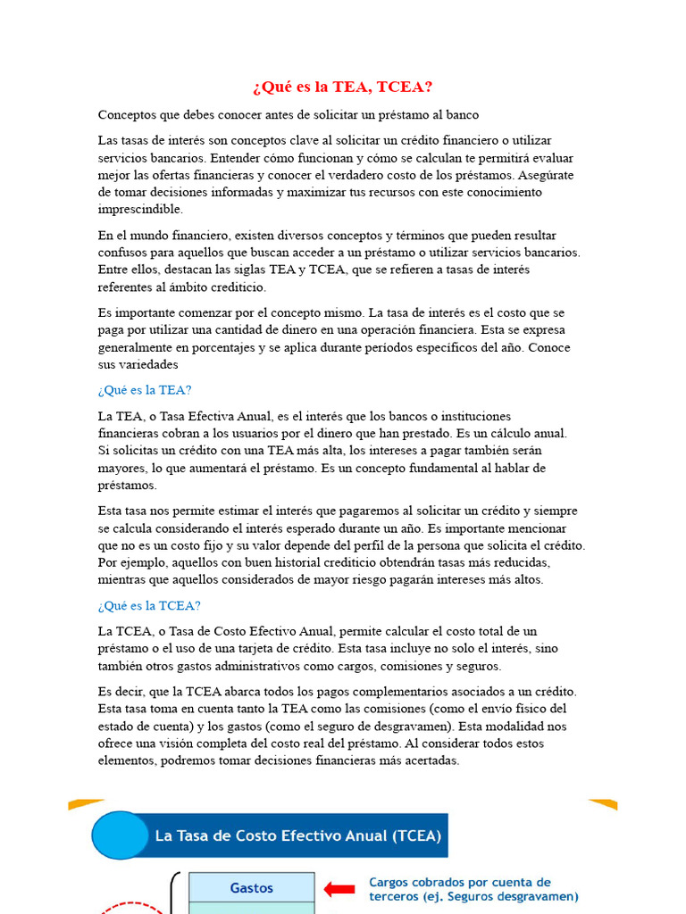 Qué Es La TEA | PDF | Interés | Tarjeta de crédito