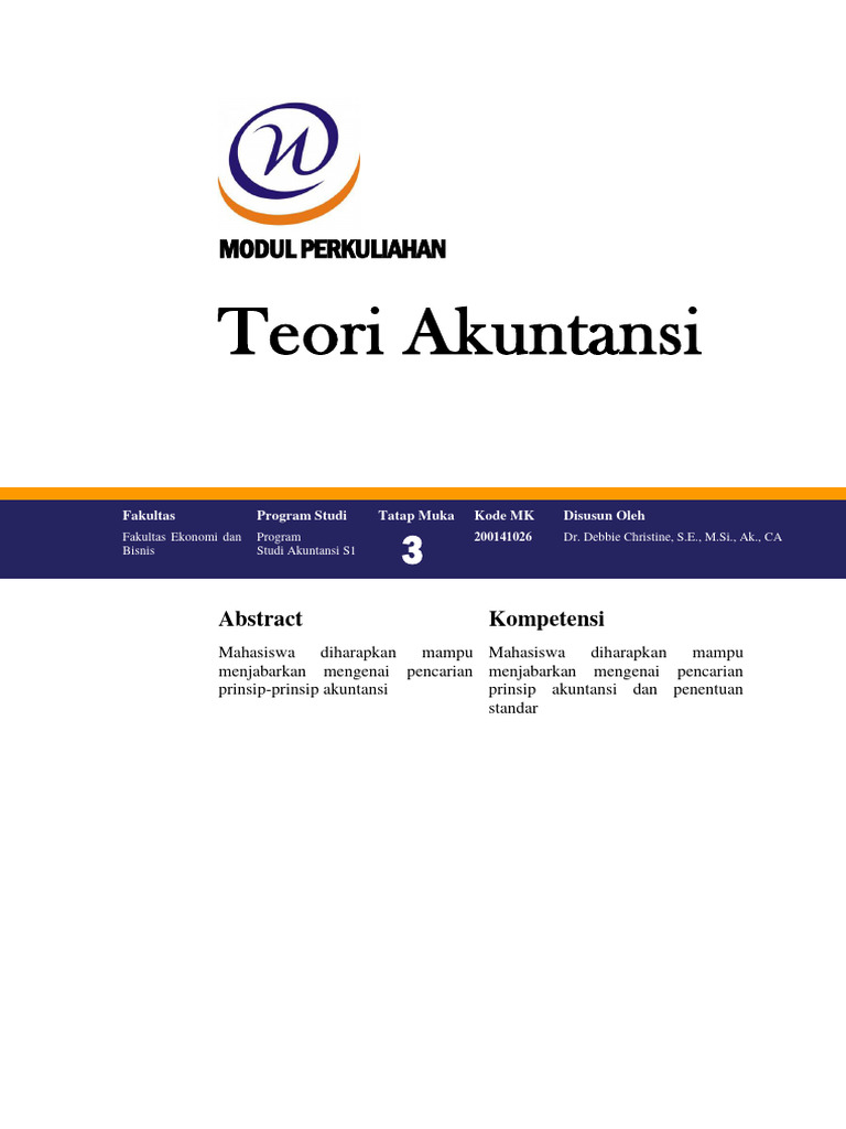 Teori dan Prinsip Akuntansi Dasar | PDF | Pengelolaan Keuangan & Uang