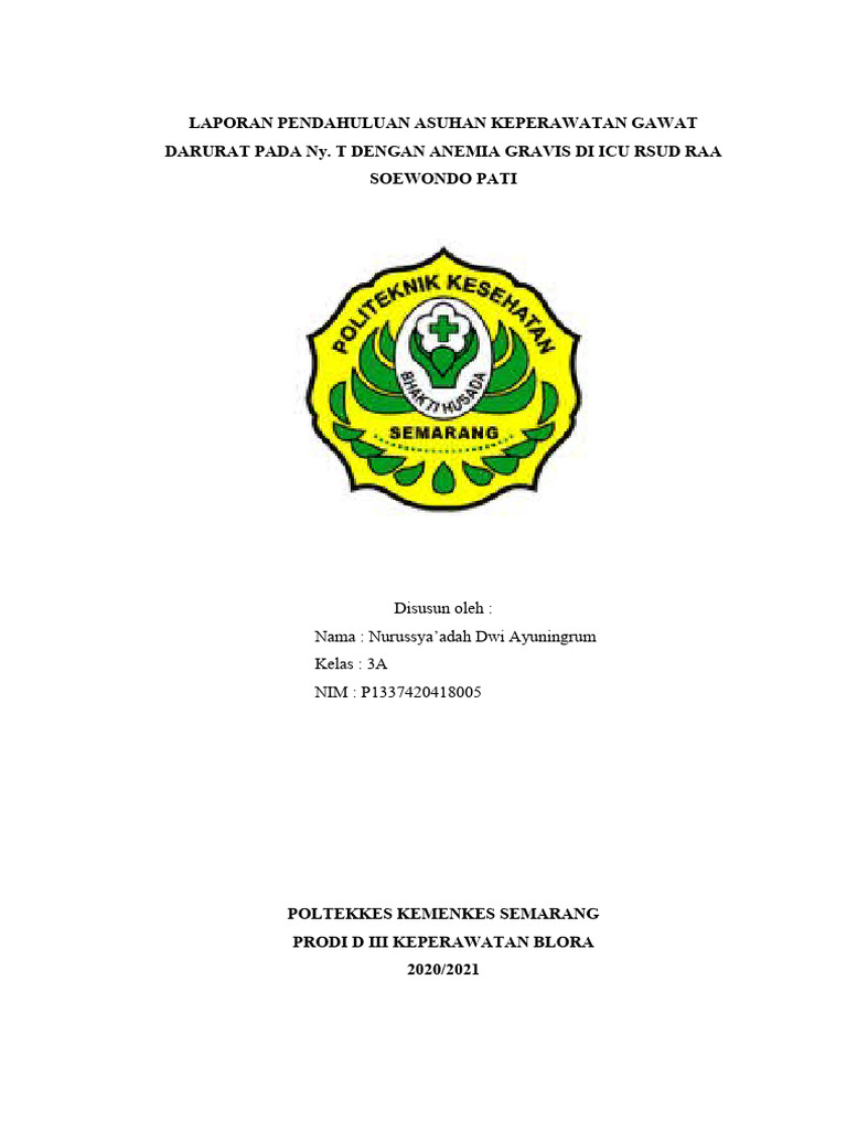 LAPORAN PENDAHULUAN ASUHAN KEPERAWATAN GAWAT DARURAT PADA Ny | PDF | Sains & Matematika