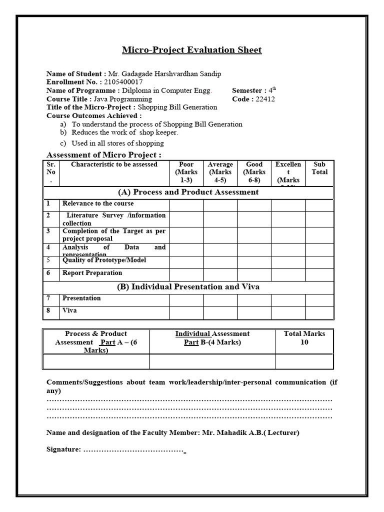 Evaluation Sheet | PDF | Information | Prototype
