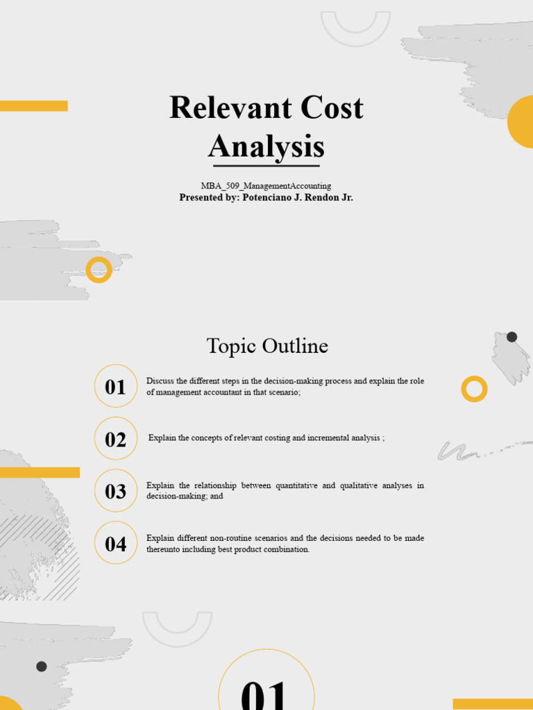 Relevant Cost Analysis in Decision Making | PDF | Decision Making | Cost
