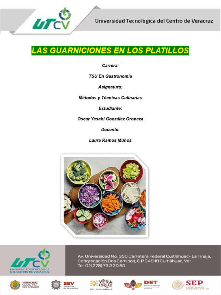 Definición y Tipos de Guarniciones | PDF | Alimentos | Cocina