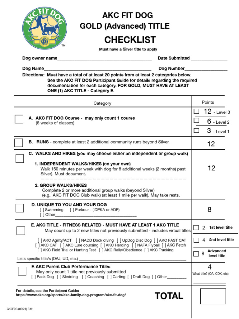 Gold and Fetch AKC FIT DOG Titles 02092024 | PDF | American Kennel Club ...