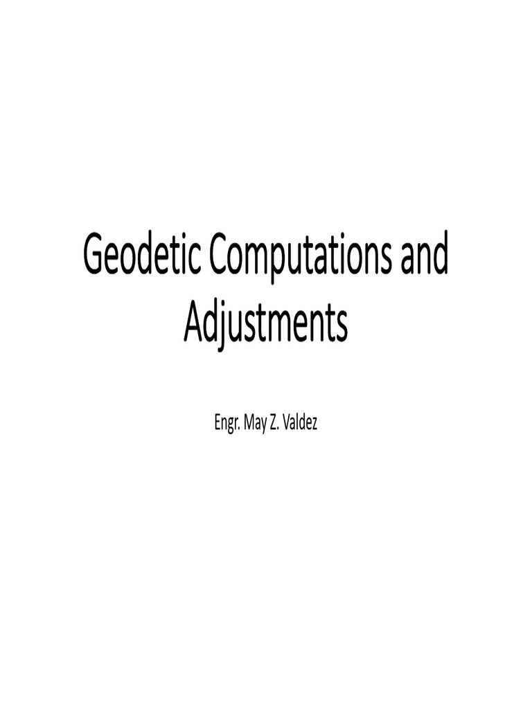 Geodetic-Computations-and-Adjustments | PDF | Triangle | Multiplication