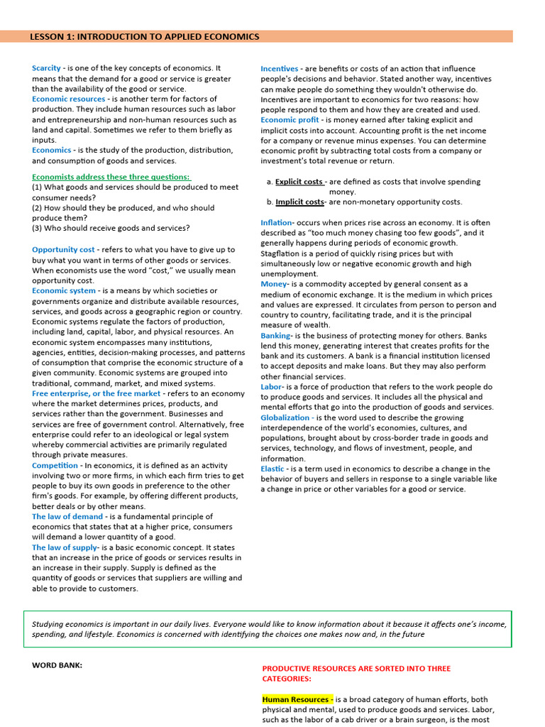 App Econ Notes | PDF | Demand | Supply (Economics)