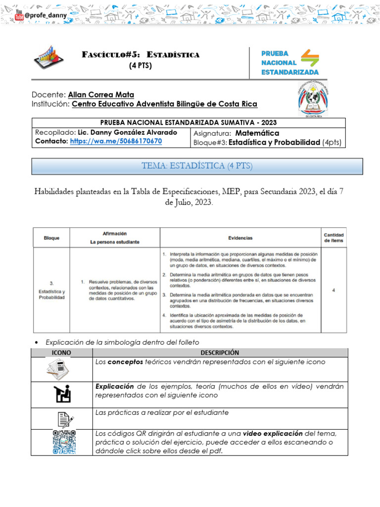 F5 - PNE - Estadística | PDF | Mediana | Significado aritmetico