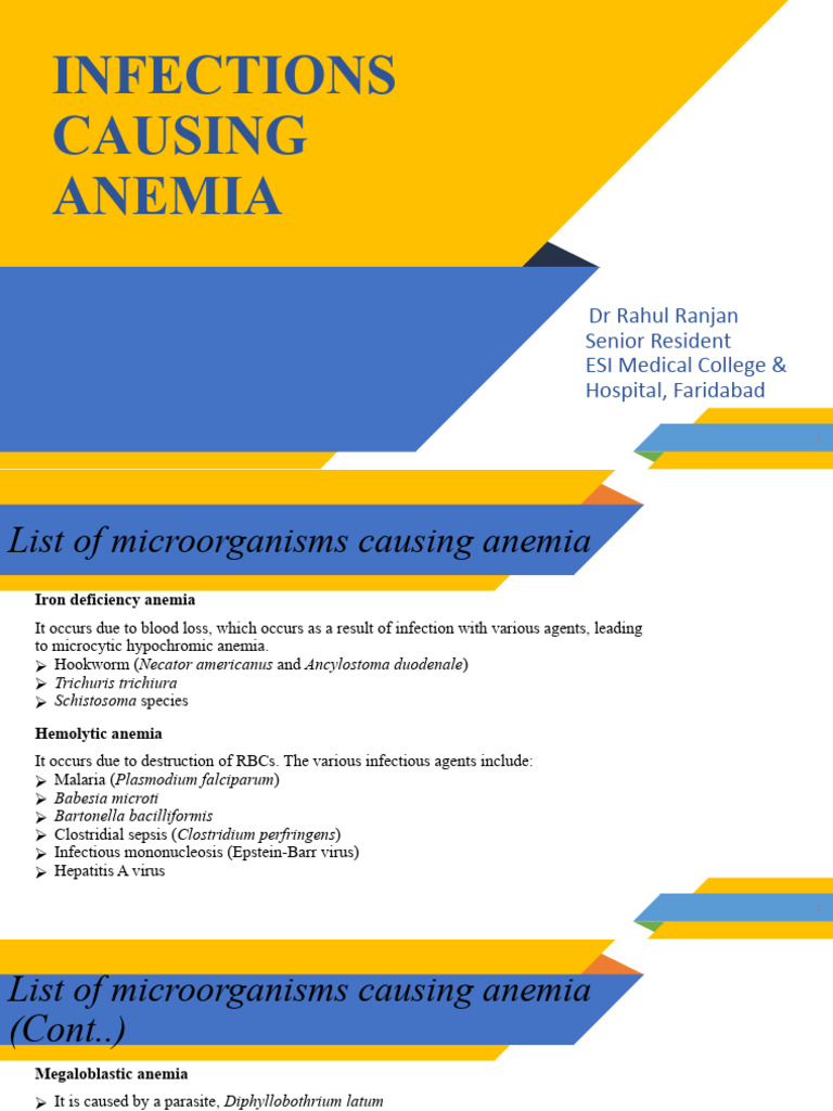 Infections Causing Anemia | PDF | Anemia | Immunology