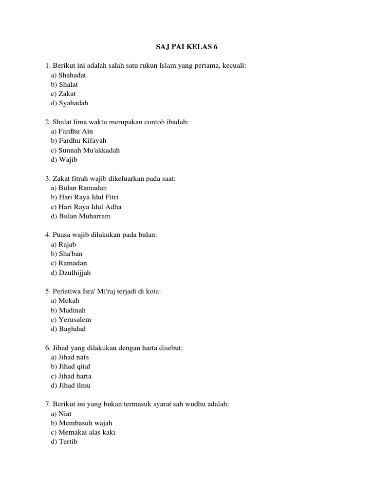 Saj Pai Kelas 6 | PDF | Gaya Hidup