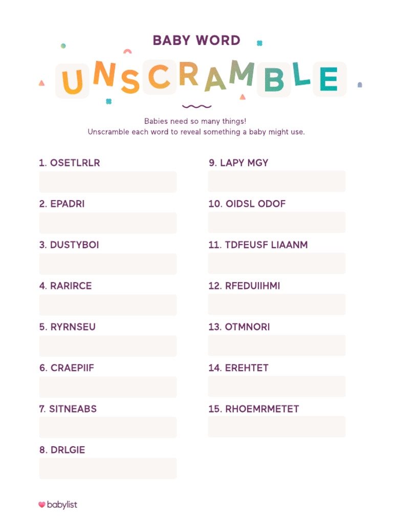 Unscramble Baby Twice | PDF