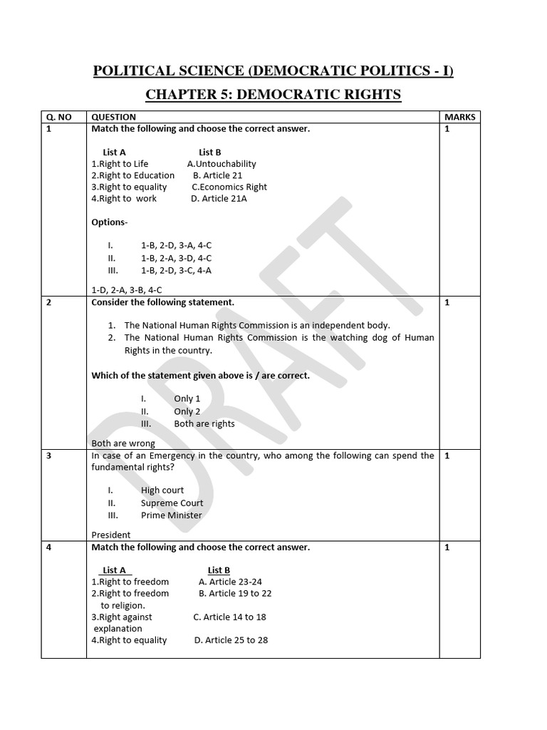 CH 5 Pol - SC Democratic Rights | PDF | Justice | Crime & Violence