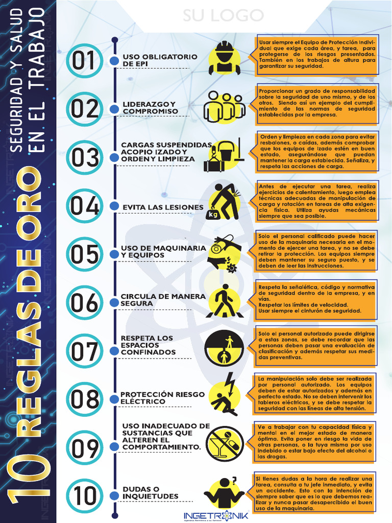 10 Reglas de Oro Seguridad y Salud en El Trabajo | PDF