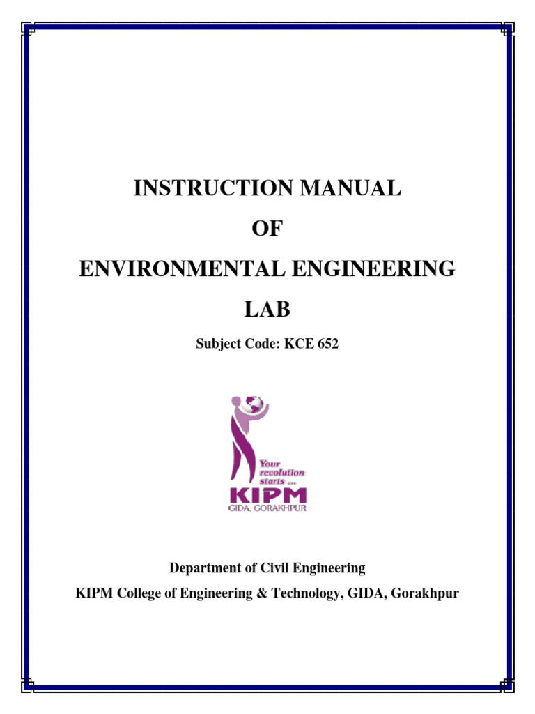 Environmental Engineering Lab Manual | PDF | Ph | Alkalinity