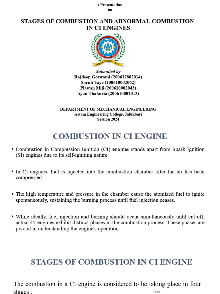 Combustion Stages in CI Engines | PDF | Combustion | Engines