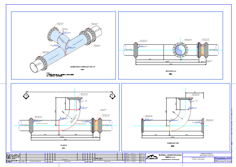 Plano Fabricacion Yee de 18 - Ocroyoc | PDF | Plomería