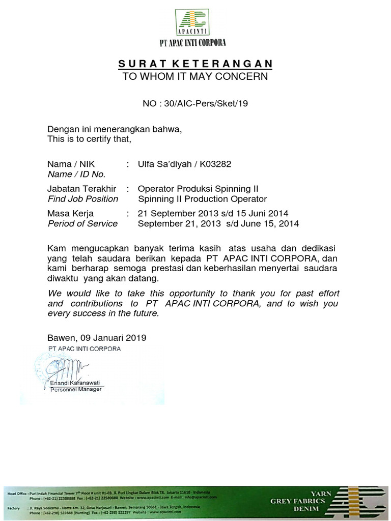 PT Apac Inti Corpora | PDF