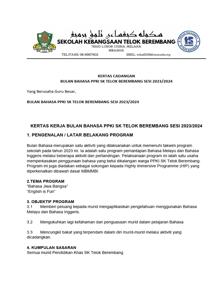 Kertas Kerja Minggu Bi23 | PDF