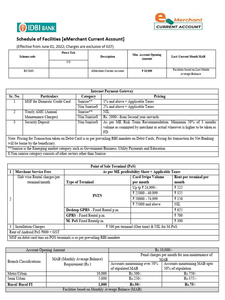 Emerchant Current Account RCSMS SOF | PDF | Debit Card | Transaction ...