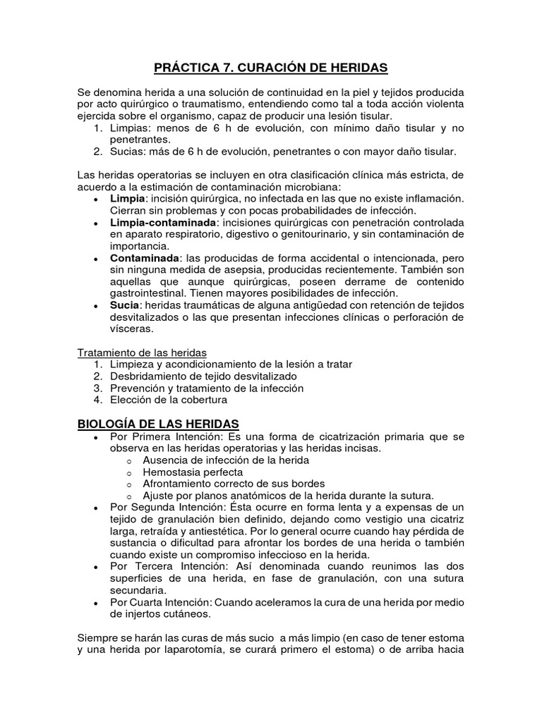 Lab 7 | PDF | Herida | Especialidades Medicas