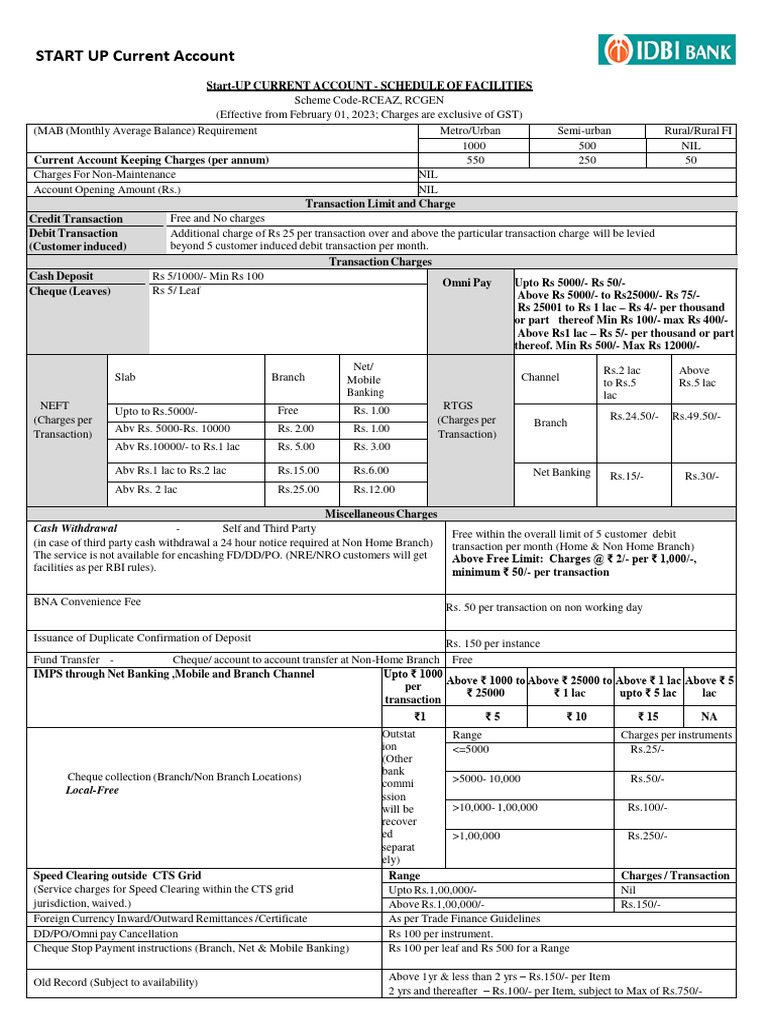 Start-Up-Current-Account-2022 | PDF | Transaction Account | Banks