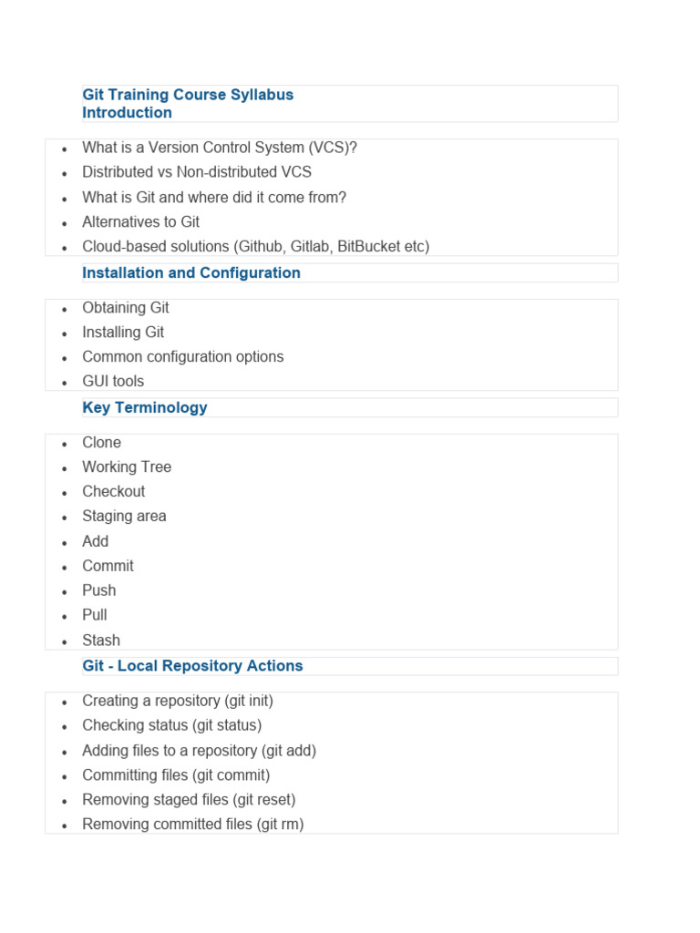 GIT SYLLABUS | PDF GIT SYLLABUS | PDF