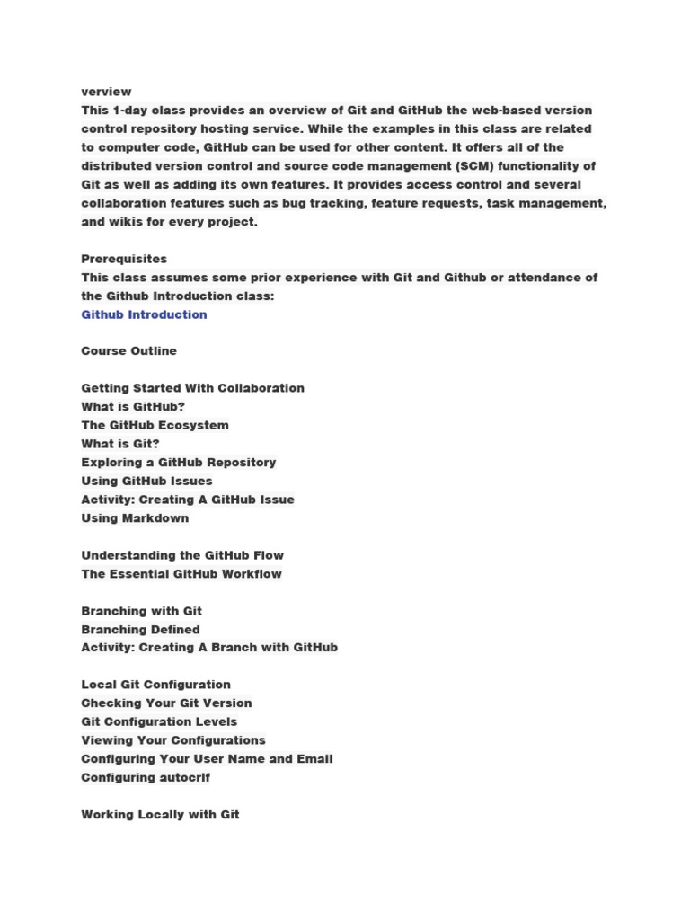 Git Git Hub Syllabus | PDF | Version Control | Systems Engineering Git Git Hub Syllabus | PDF | Version Control | Systems Engineering