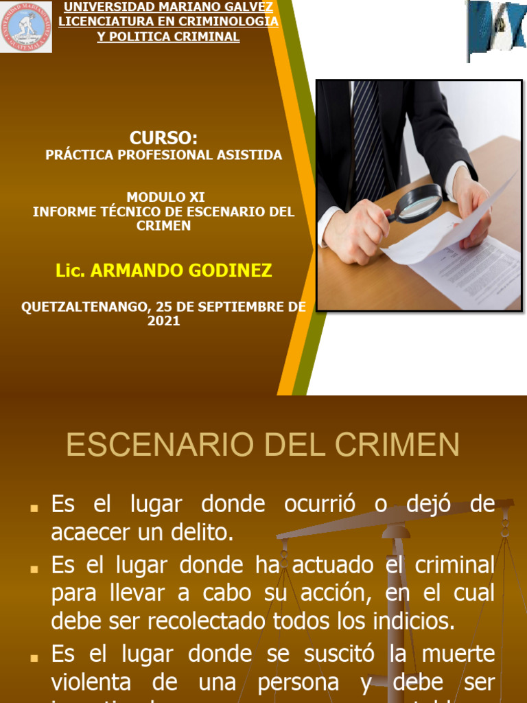 10a. Clase 25092021 INFORME TECNICO DE ESCENA DEL CRIMEN | PDF | Fiscal | Crímenes