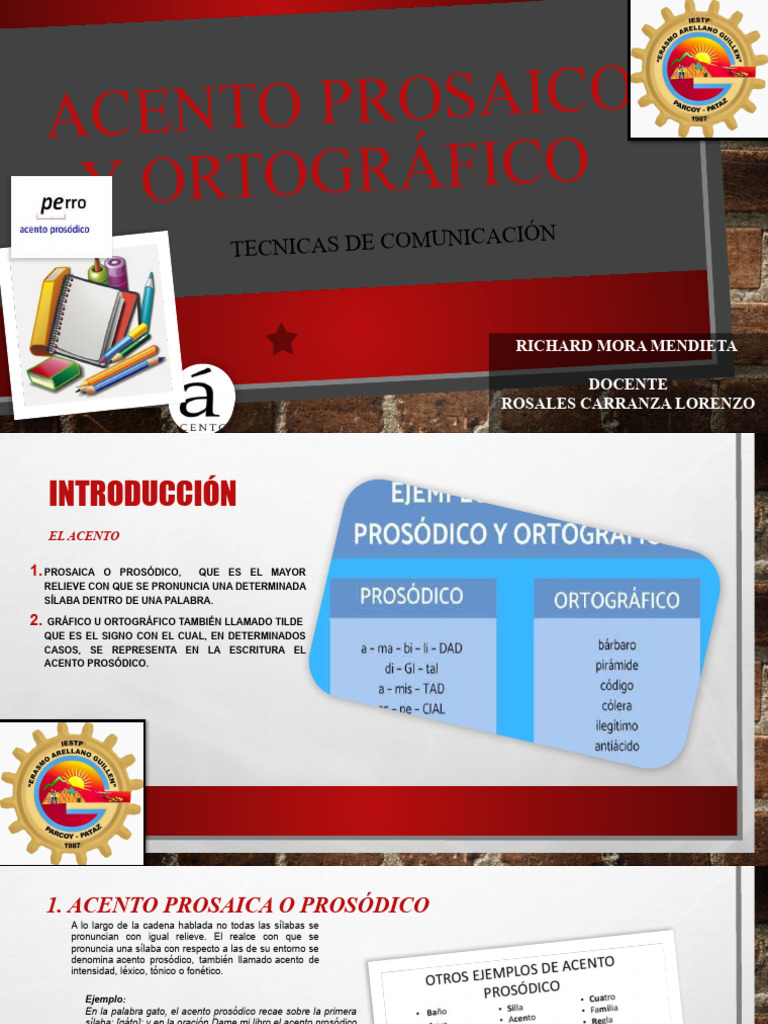 Acento Ortográfico y Prosaico | PDF | Lingüística | Fonética