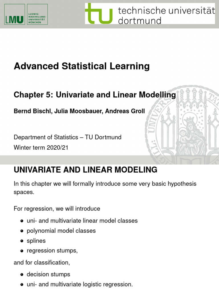 Linear Modeling for Statisticians | PDF | Linear Regression ...