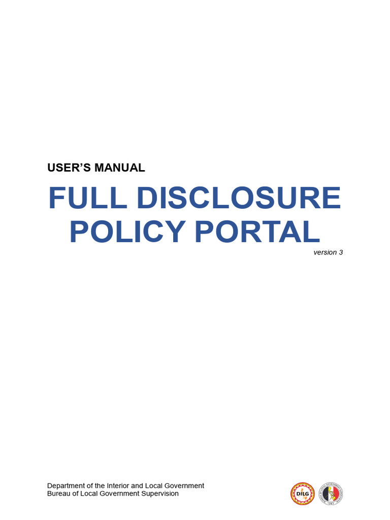 Full Disclosure Policy Portal Version 3 User Manual645c9dea52b9f | PDF ...