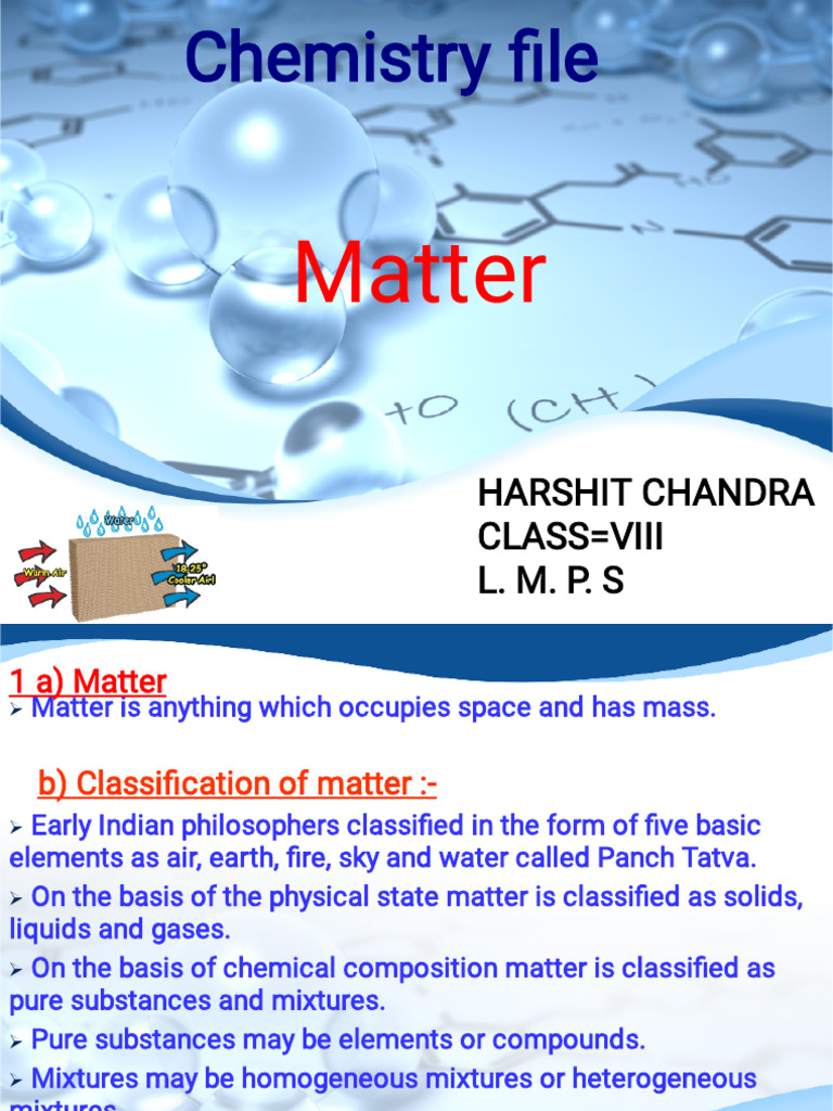 Harshit Chandra From Class 8 With Chemistry On | PDF | Evaporation | Melting