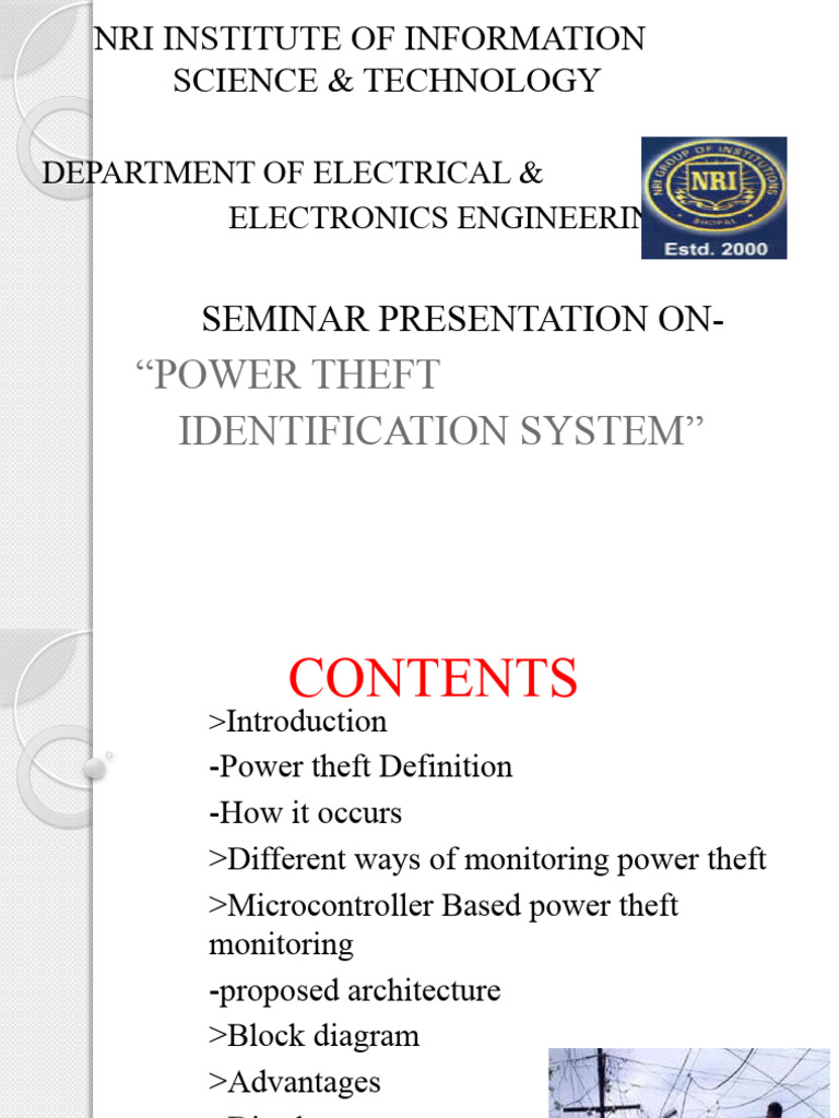 Dokumen - Tips Presentation On Power Theft Identification System | PDF ...