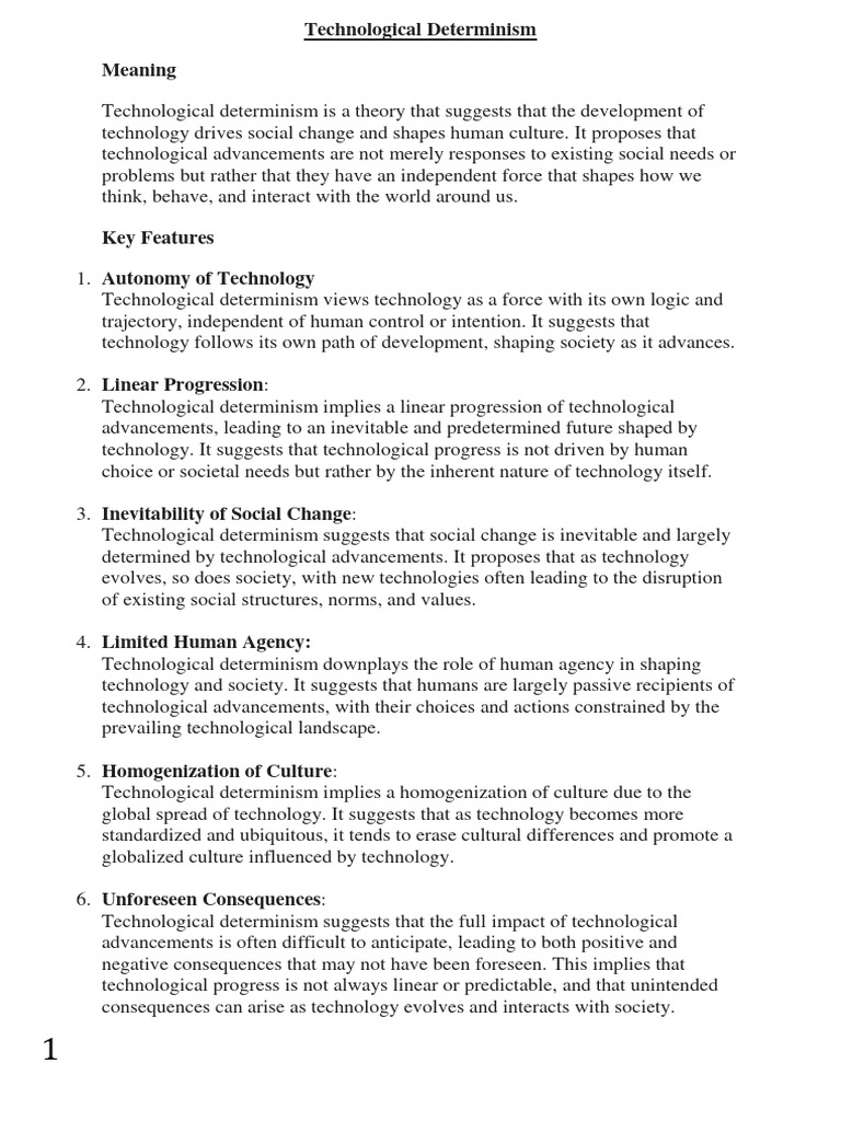 Technological Determinism | PDF | Innovation | Determinism