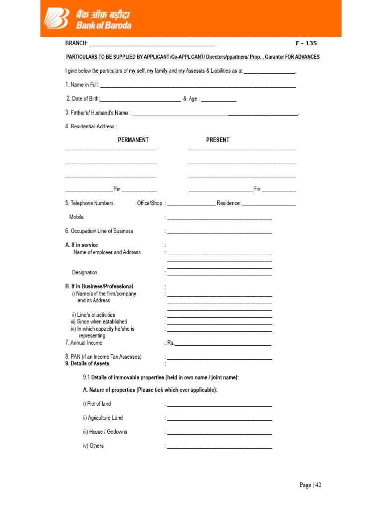 Bank of Baroda Form 135 Guide | PDF | Banks | Bonds (Finance)