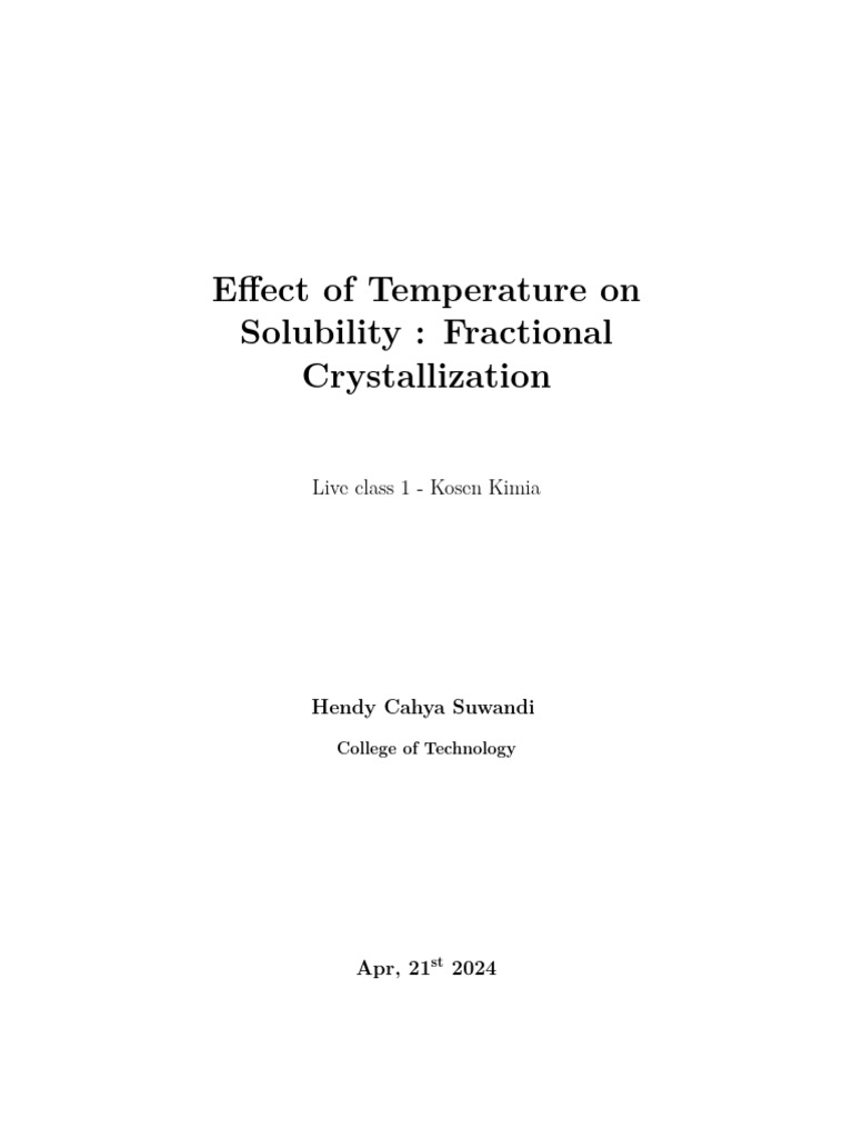 Tutor MEXT 2025-4 | Download Free PDF | Solubility | Crystallization