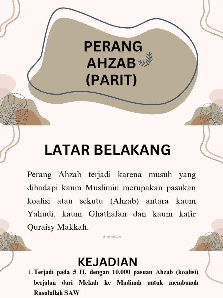 Latar Belakang Perang Ahzab | PDF