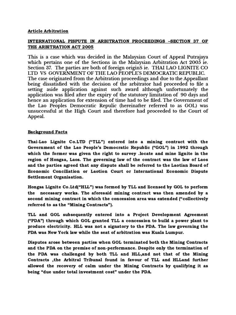 Arbitration Appeal: Section 37 Insights | PDF | Appeal | Arbitration