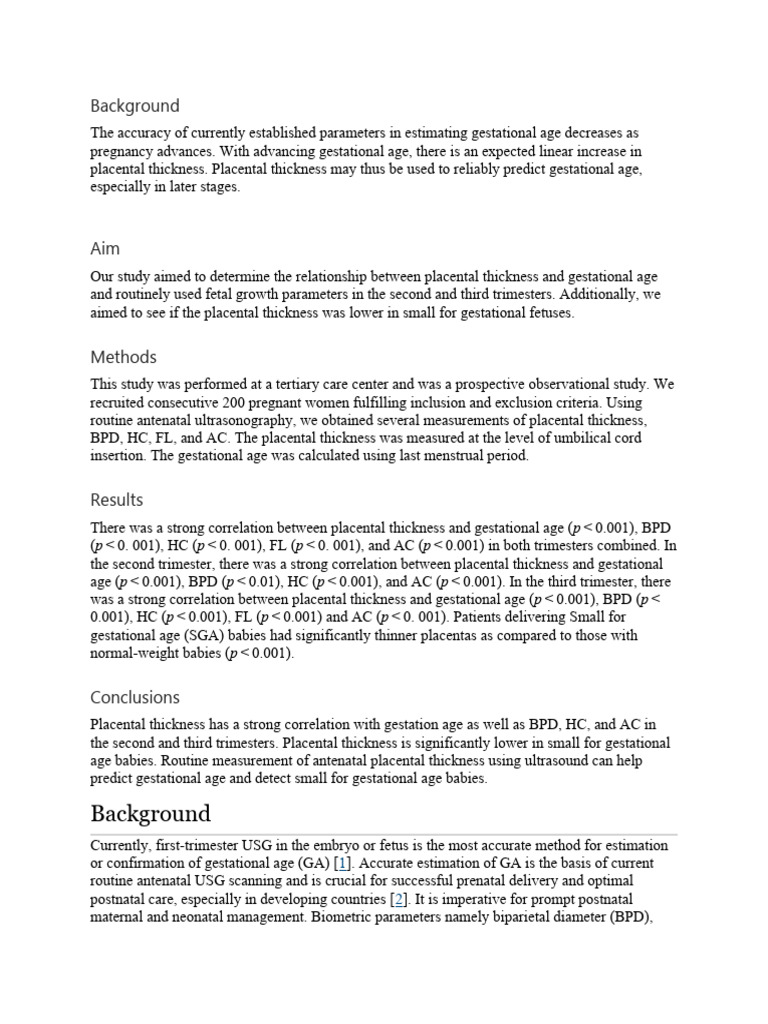 Grosimea Placentei Articol | PDF | Pregnancy | Prenatal Development