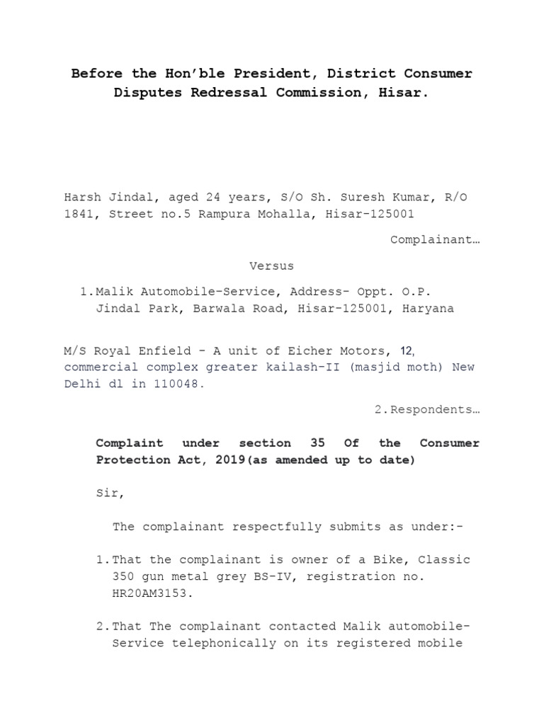 Consumer Case RE | PDF | Vehicles