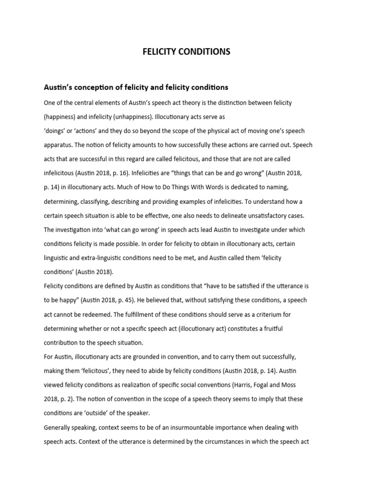 9 - Felicity Conditions | Download Free PDF | Human Communication ...