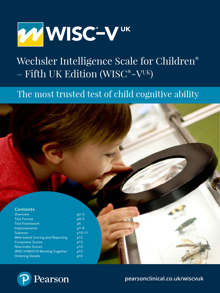 Wisc V Uk Brochure March 2019 | Download Free PDF | Wechsler Adult Intelligence Scale | Psychology