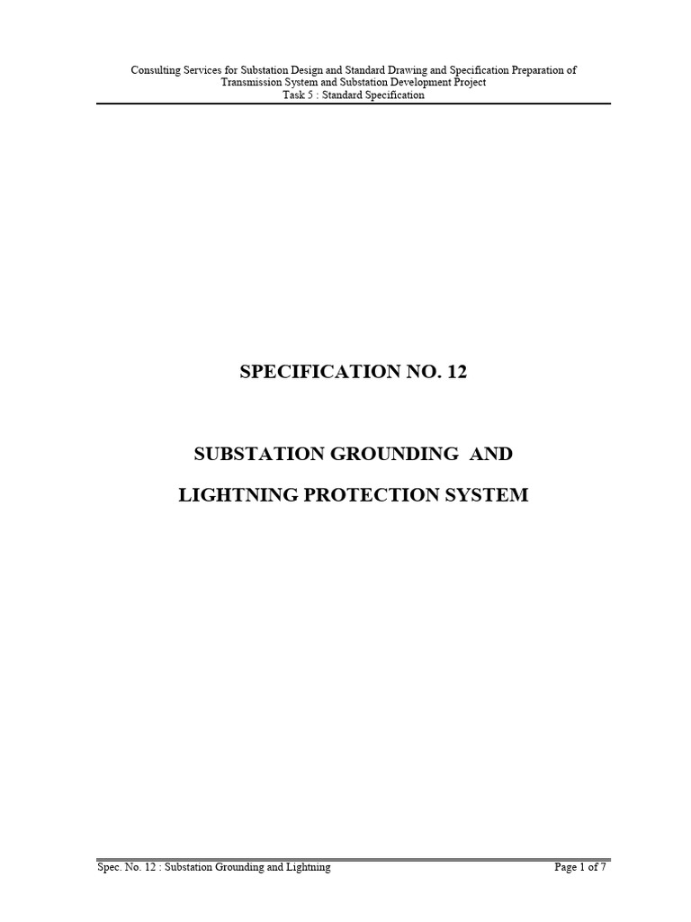 Spec No.12 - Earthing System | PDF | Electrical Substation | Electrical Grid