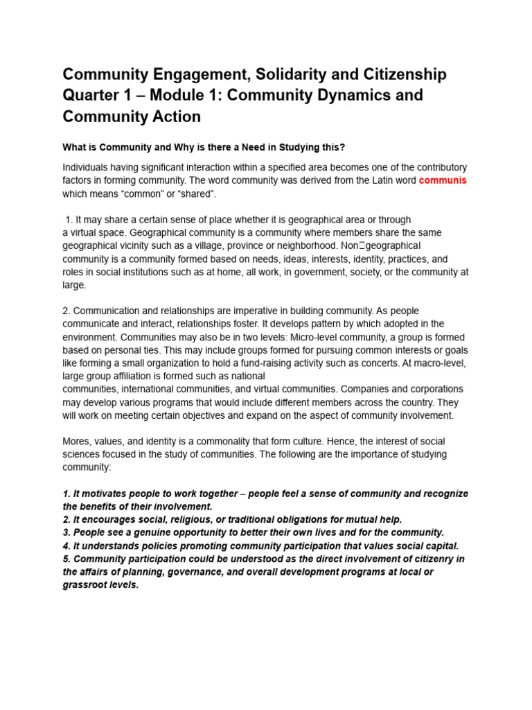 CESC Reviewer | PDF | Community | Social Sciences