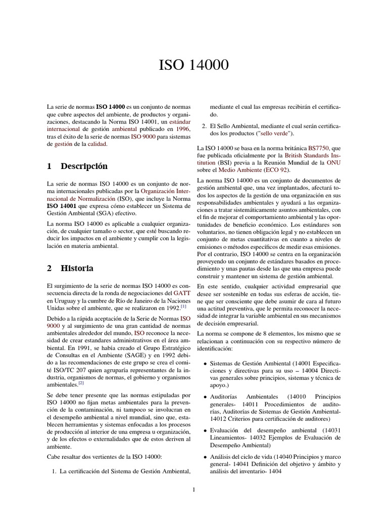 Iso 14000 | PDF | Economía y medio ambiente | Business