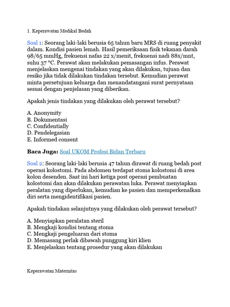 Contoh Soal UKOM | PDF