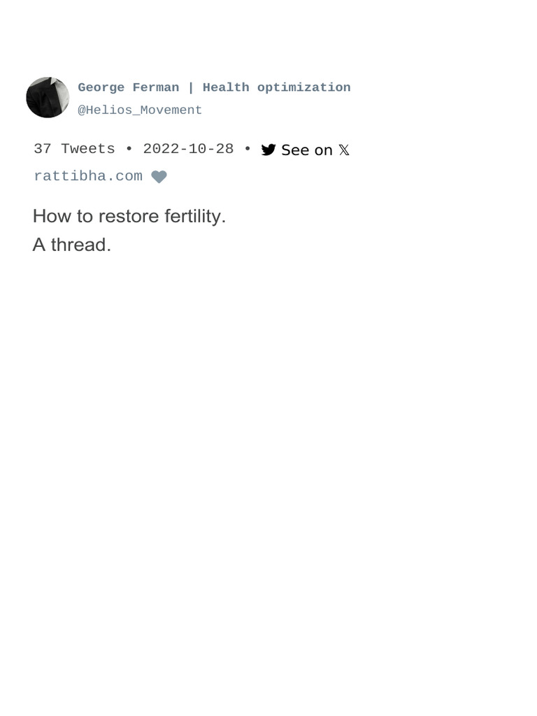 Restore Fertility: Key Strategies Explained | PDF | Estrogen | Infertility
